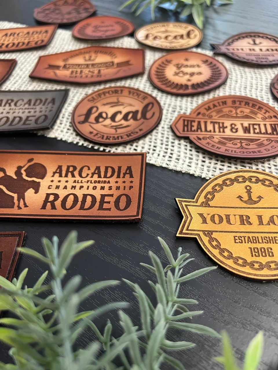 Custom Leather Patches for Hats – Genuine Engraved Logo Patches for Bu ...